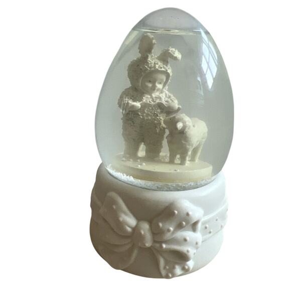 Department 56 | Holiday | Vtg Snow Bunnies Musical Water Globe Egg ...